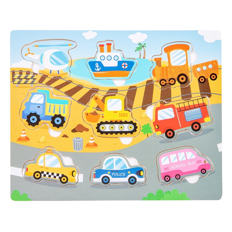 Wooden Puzzles Hand Grab Boards Montessori Toys Tangram Jigsaw Baby ...