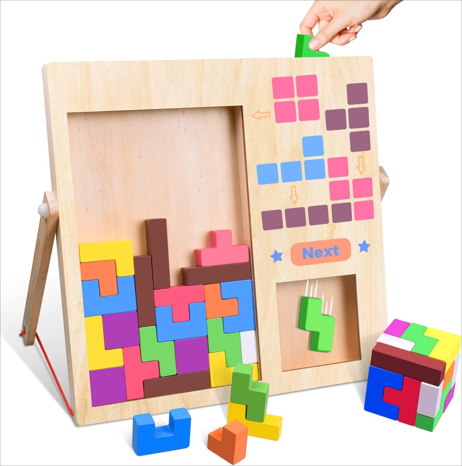 Wooden Puzzles for Kids Ages 4-8 8-10 Thick Colorful 3D Russian Blocks ...