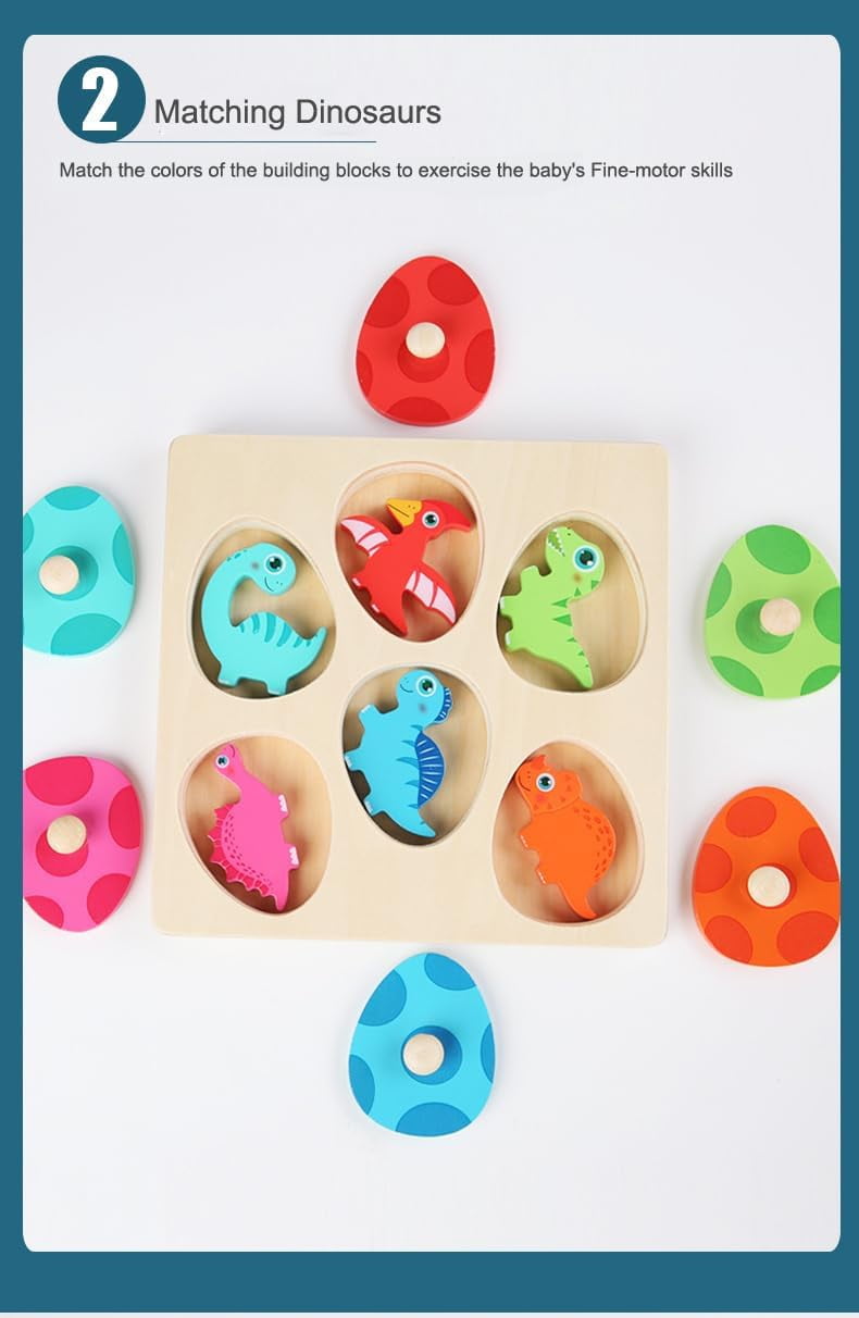 Wooden Puzzles, Montessori Wooden Puzzle for Toddlers 1-3, Wooden Toy ...