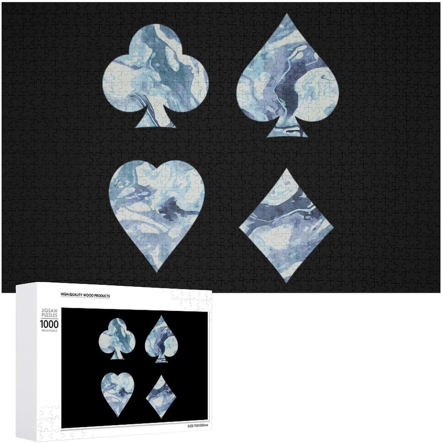 Wooden Puzzles Playing Card Symbols Difficult Challenging Game Pieces ...