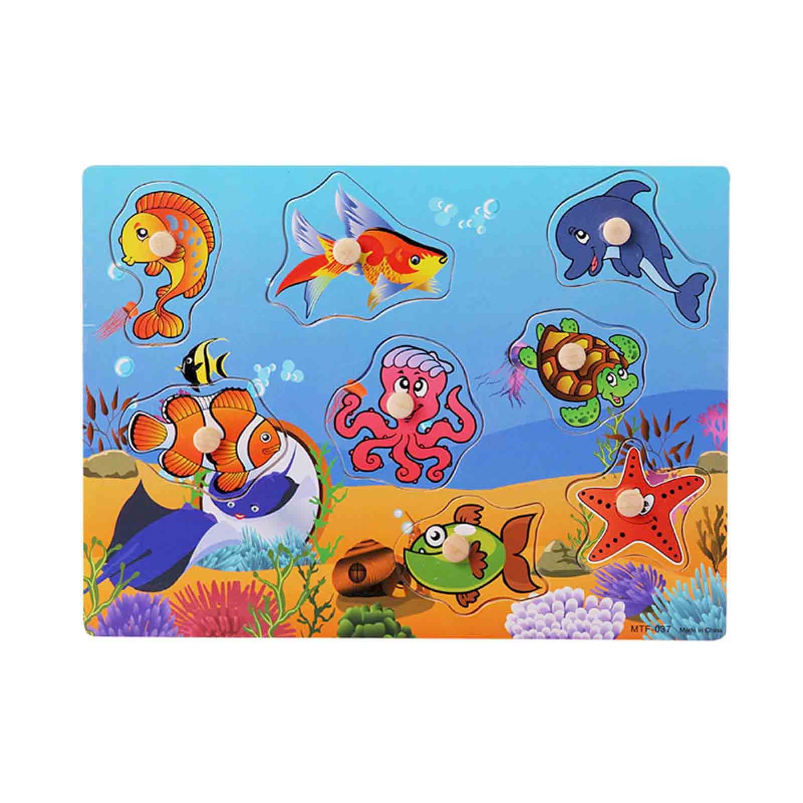 Wooden Puzzles for Toddlers 1-3, Toddler Puzzles Toys-Number Food Car ...
