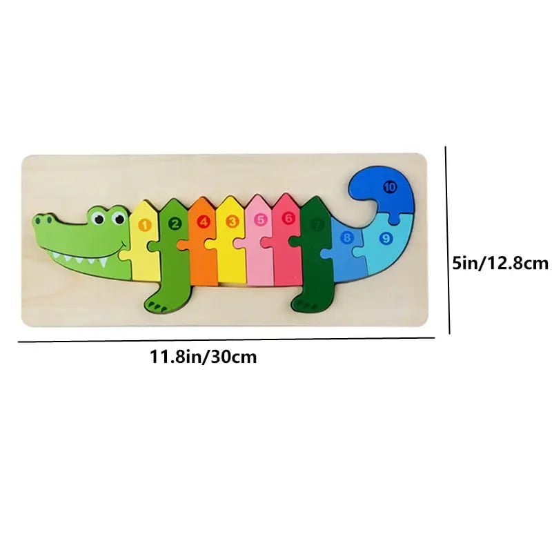 Wooden Puzzles for Kids, Number Puzzle, Dinosaur Puzzles and Animal ...