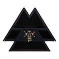 Wooden Pyramid Wall Shelf Crystal Display Rack Floating Shelf for ...