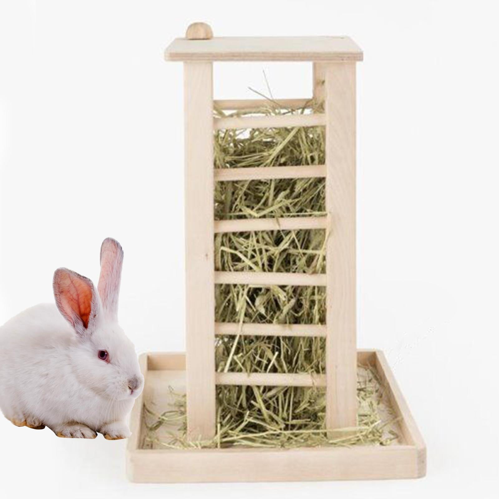 Wooden Rabbit Hay Feeder Hay Holder Grass Feeder Hay Dispenser Bunny ...