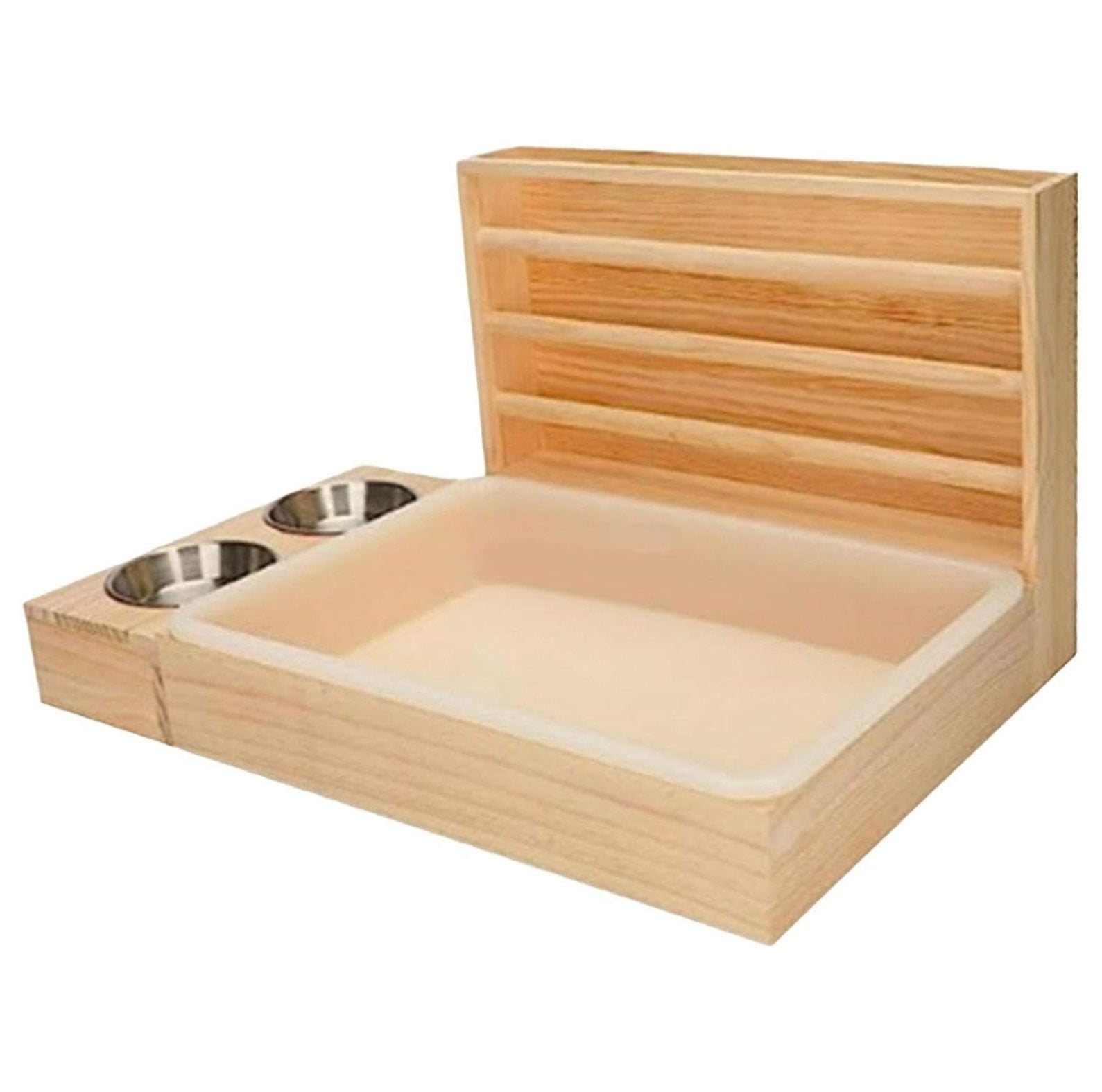 Wooden Rabbit Hay Feeder with Litter Box, Bunny Feeder Manger Food ...