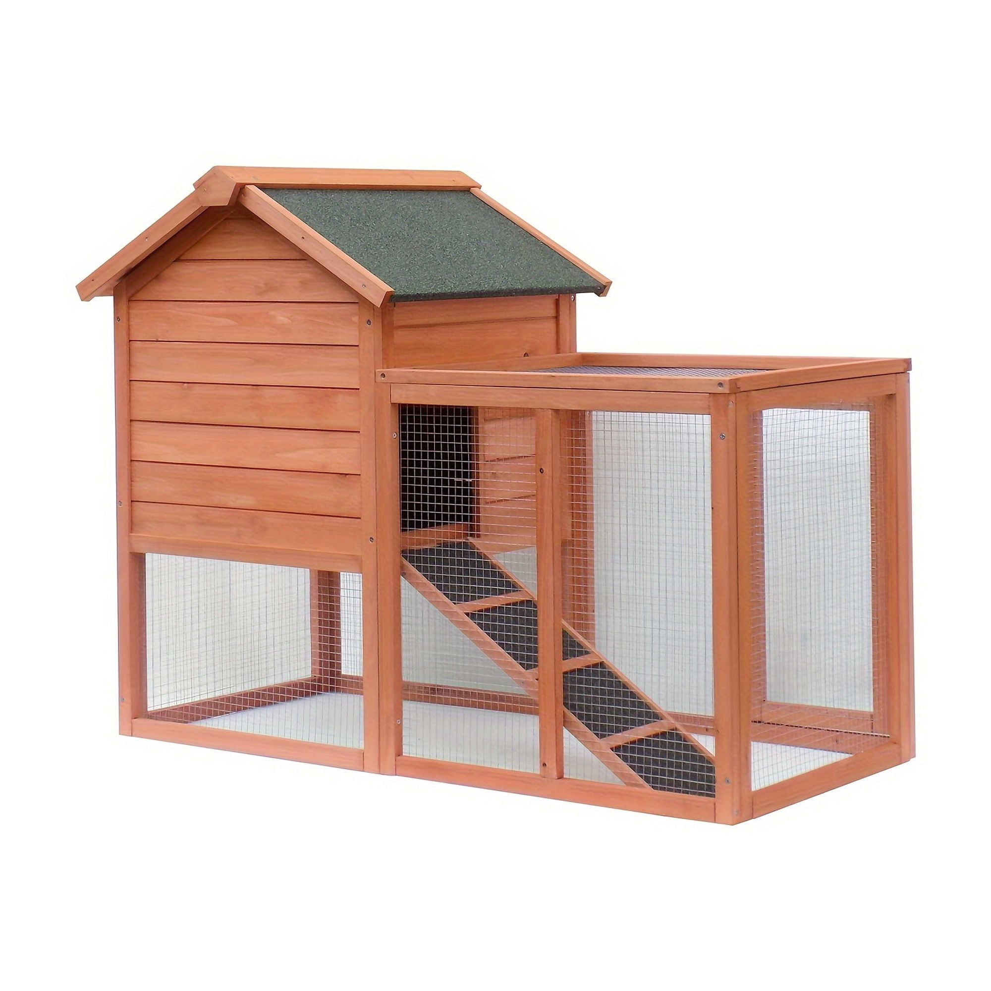 MANTONG Rabbit House Chicken Coop Kennels, Easily-Assembled Wooden ...