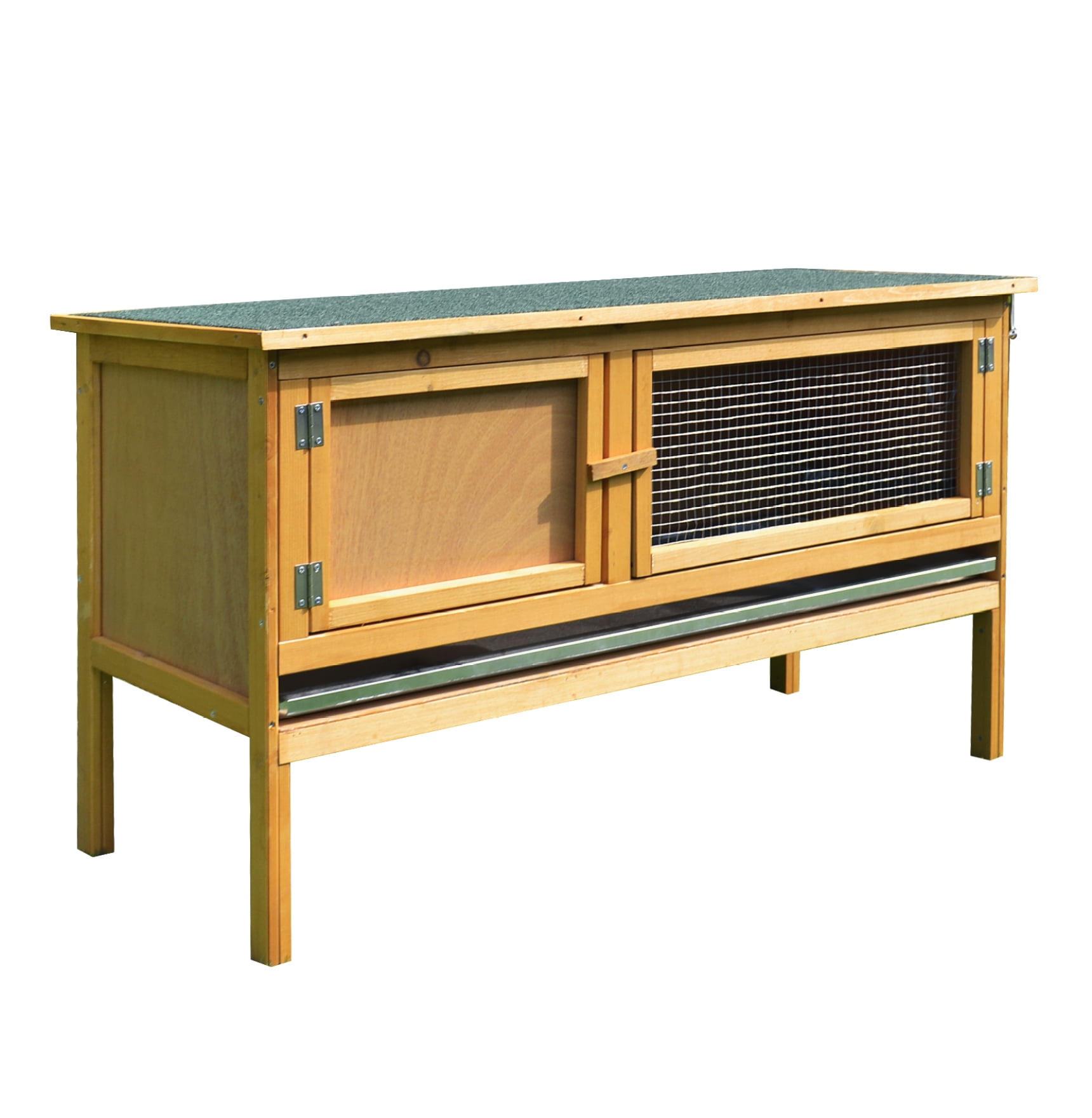 Wooden Rabbit Hutch Bunny Cage with Openable Waterproof Roof, No Leak ...