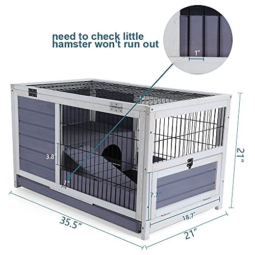 Wooden Rabbit Hutch Guinea Pig House Hamster Cage Indoor/Outdoor with ...