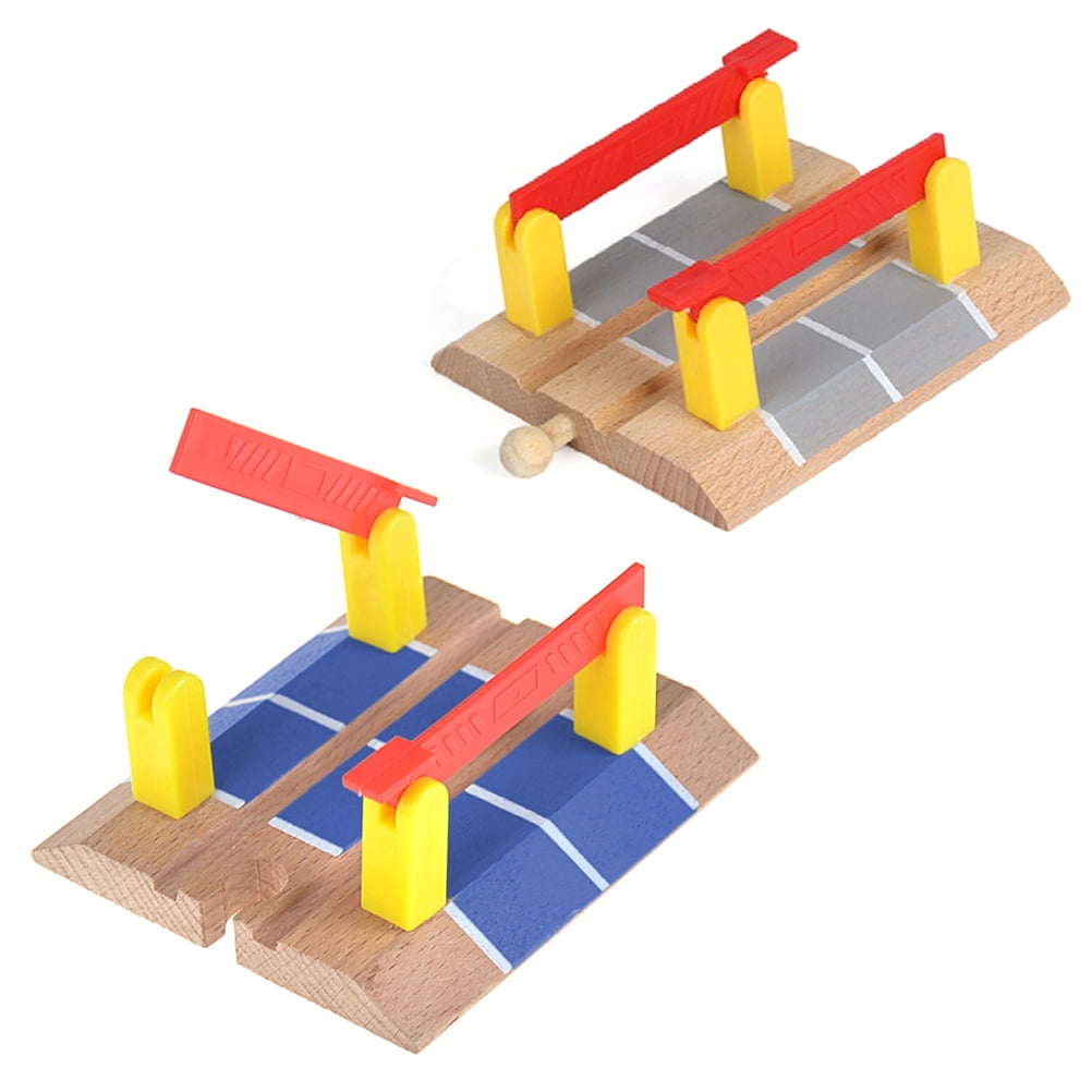Wooden Railway Accessories Railroad Crossing Bridge Train Slot Track ...