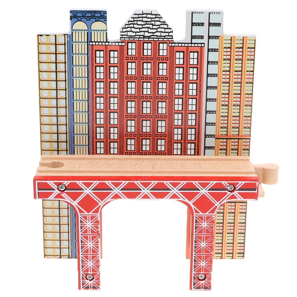 Wooden Railway Train Set Building Accessories for Kids Gift Viaduct ...