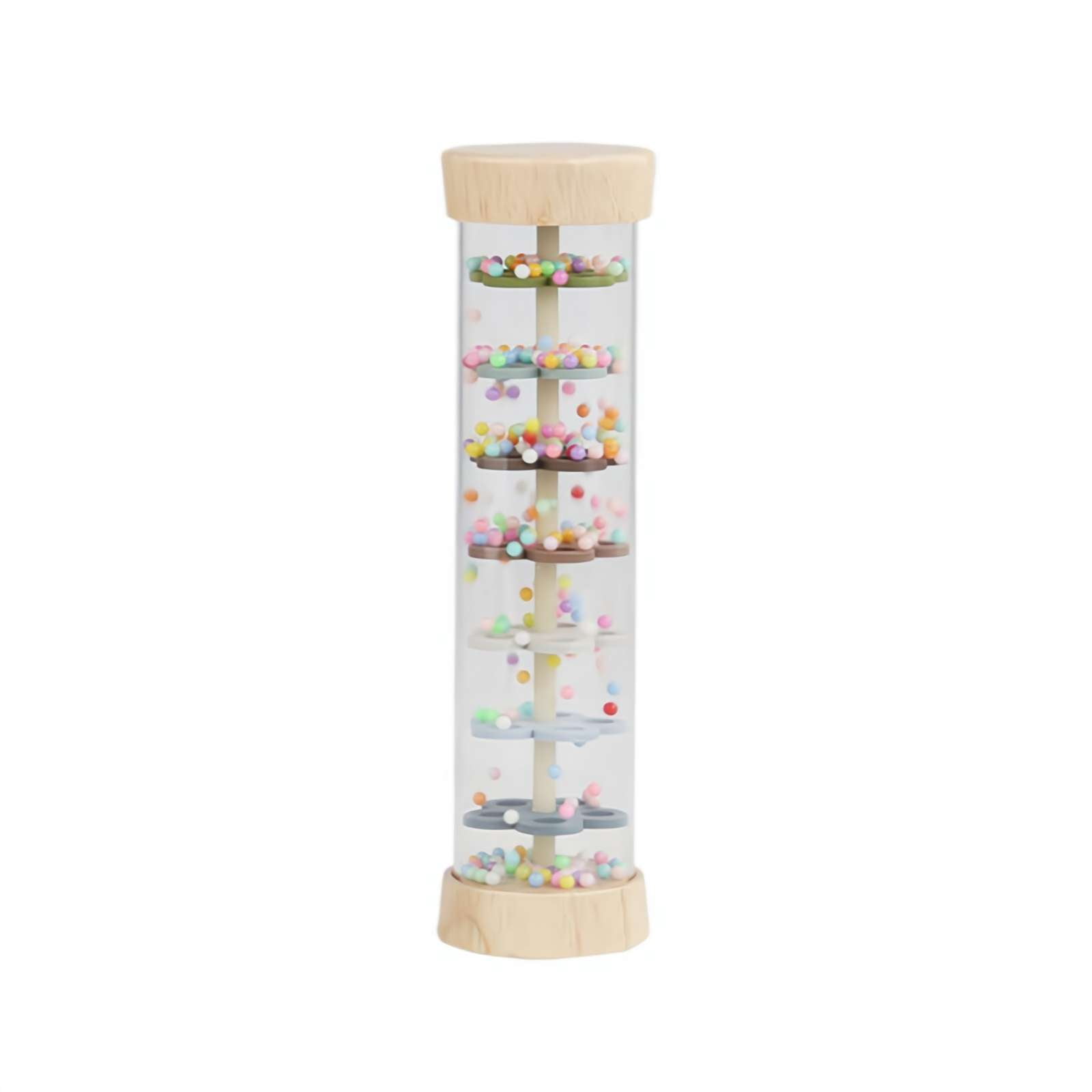 Wooden Rain Sound Simulator, Rainbow Color Rain Stick Portable Rain ...