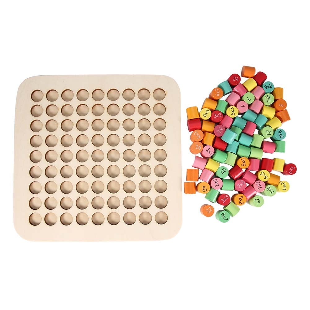 Wooden Rainbow Multiplication Board, Multiplication Learning Tray with ...