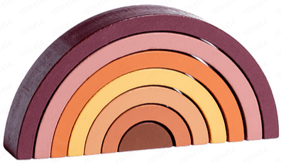 Wooden Rainbow Stacking Toy, Wood Rainbow Stacker Arch Game, Montessori ...