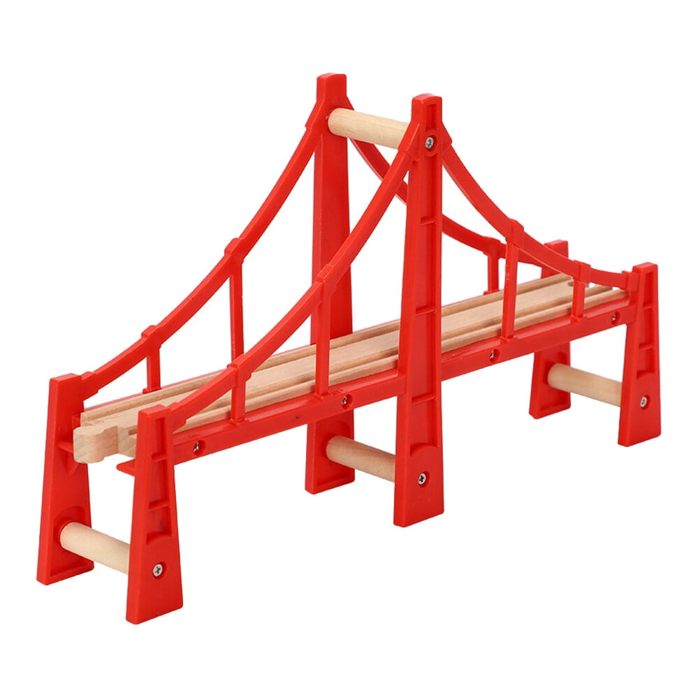 Wooden Raised Bridge Tracks Railroad Bridge Train Accessories Set Rail ...