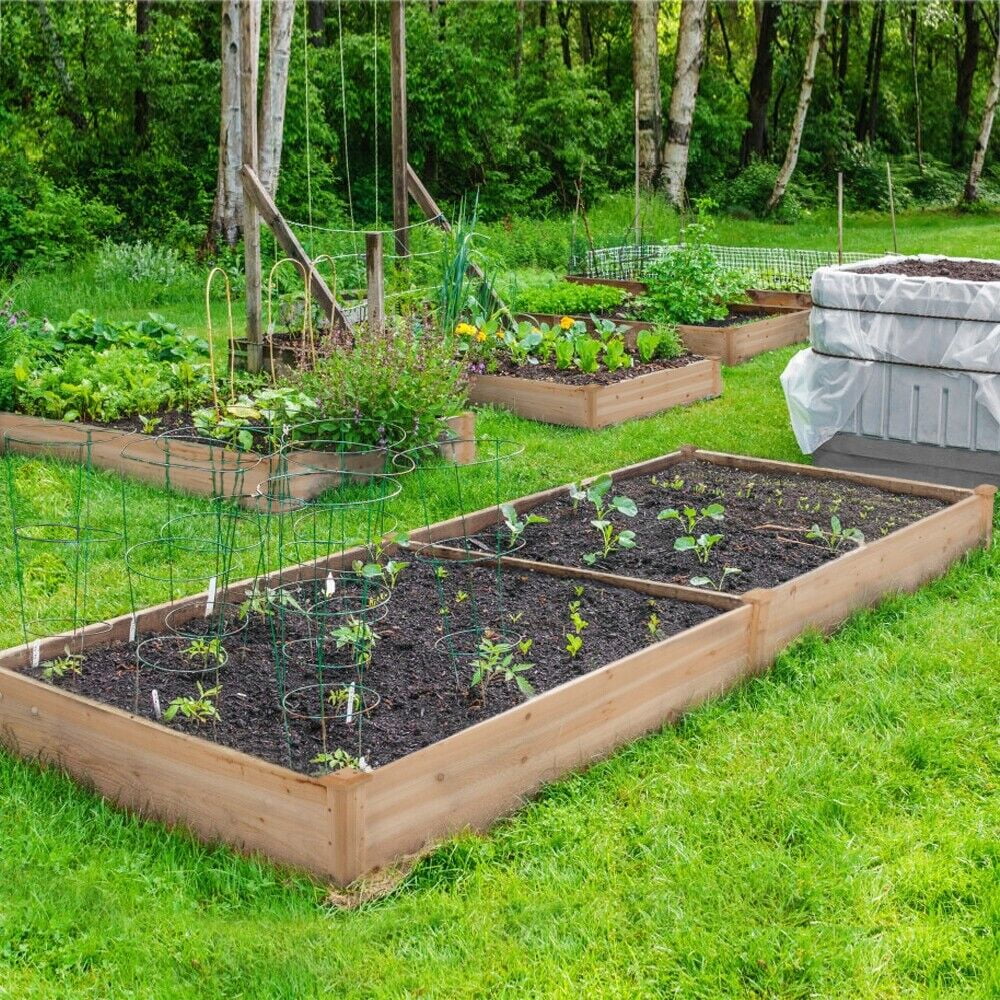 Wooden Raised Garden Bed Divisible Planter Box for Yard/Vegetable ...