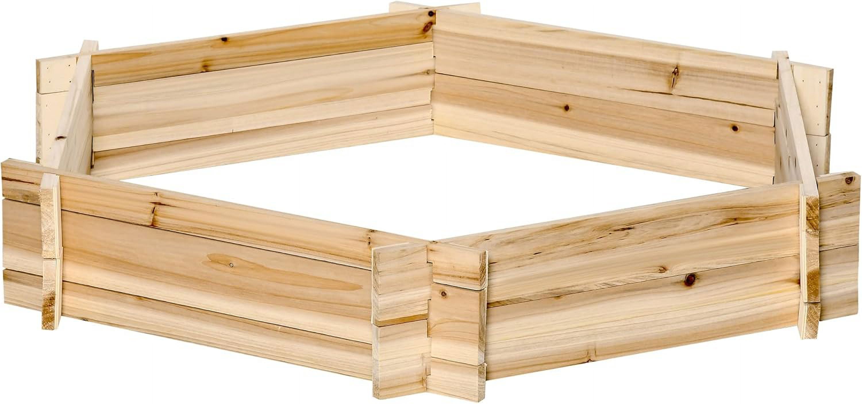 Wooden Raised Garden Bed, Hexagon Screwless Planters for Outdoor Plants ...