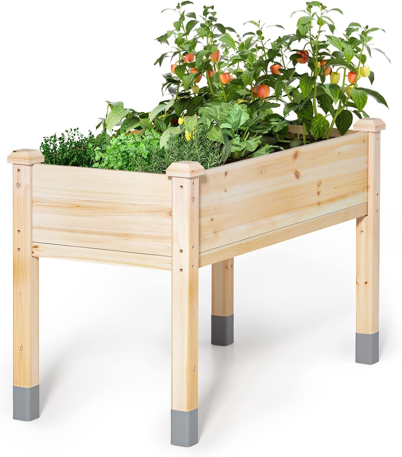 Wooden Raised Garden Bed with Legs, 48”L X 24”W, Elevated Reinforced ...