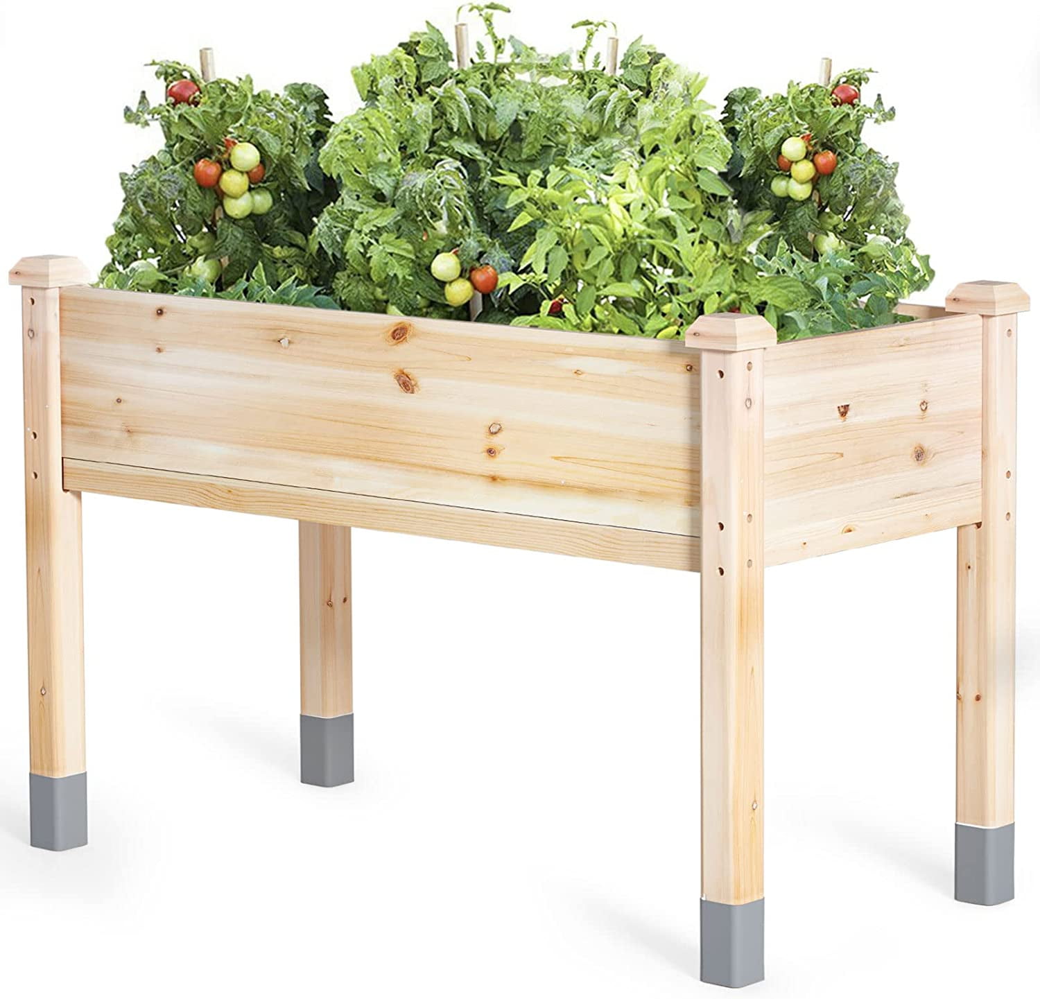 Wooden Raised Garden Bed with Legs, 48”L X 24”W, Elevated Reinforced ...