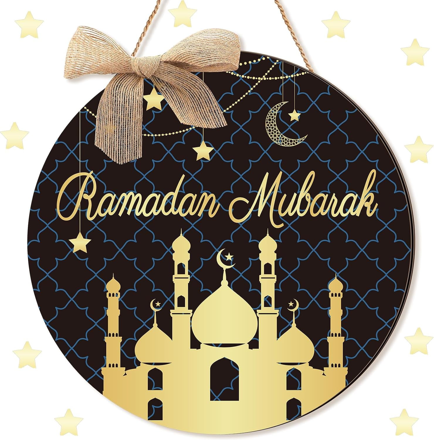 Wooden Ramadan Door Sign Ramadan Mubarak Decorative Signage, 30 x 30 cm ...