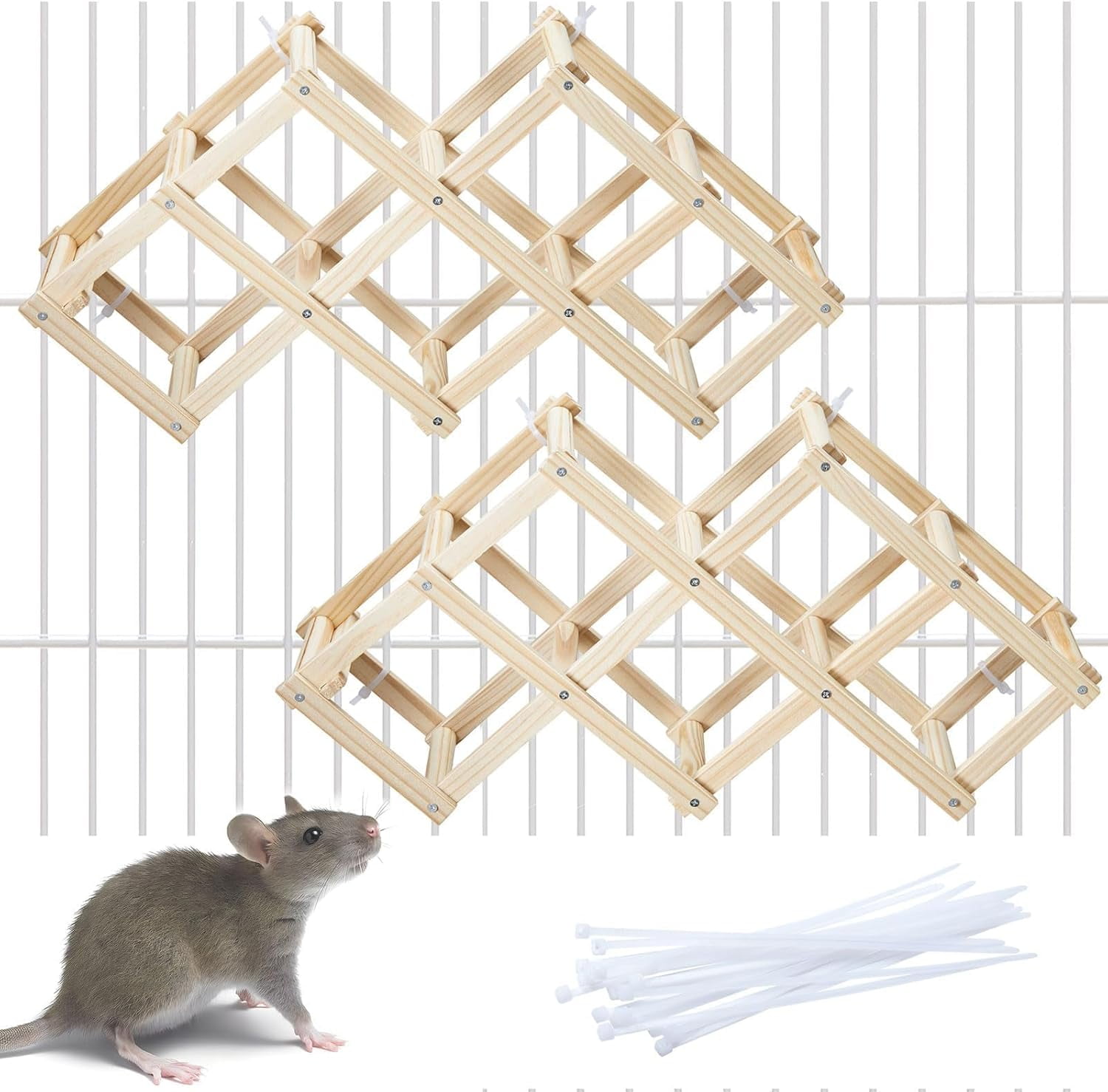 Wooden Rat Climbing Toys, Natural Pet Rat Cage Accessories Climbing ...