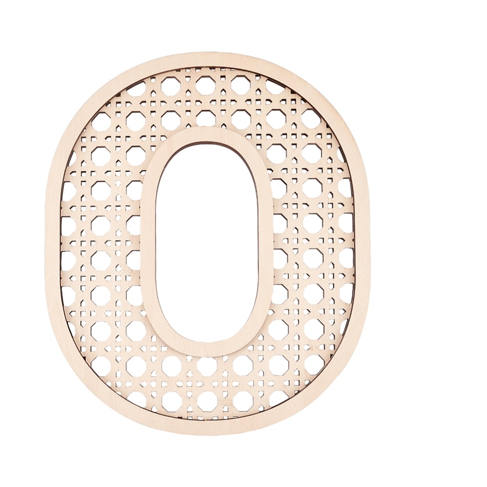 Wooden Rattan Letters Rattan Letter O 9.9x11.8x0.4 Inch Wood ...