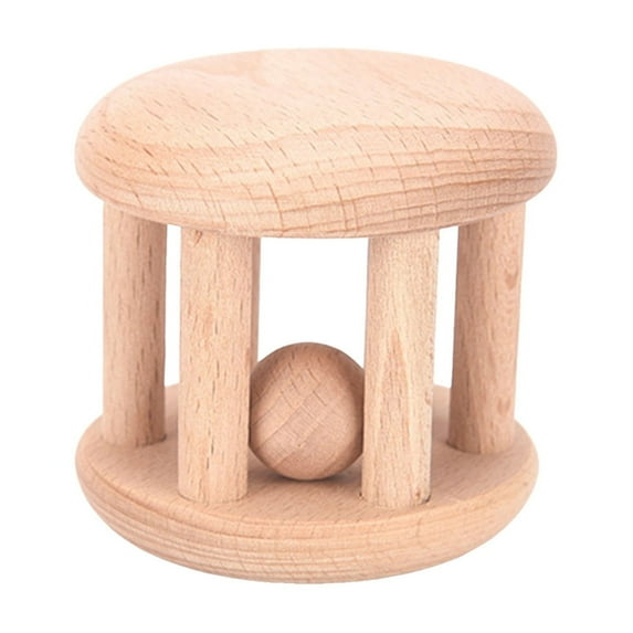 Wooden Rattle Roller Montessori Sensory Toy for Babies Fine Motor ...