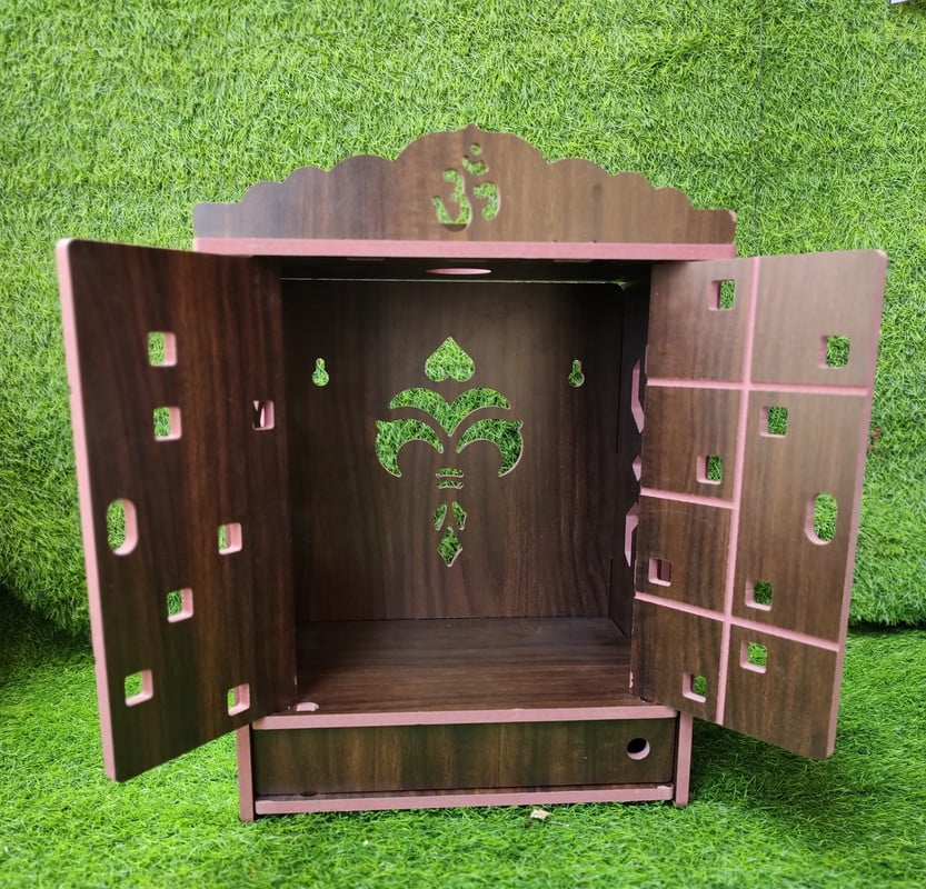 Wooden Readymade Wall Hanging Puja Temple for Home God Stand for Pooja ...