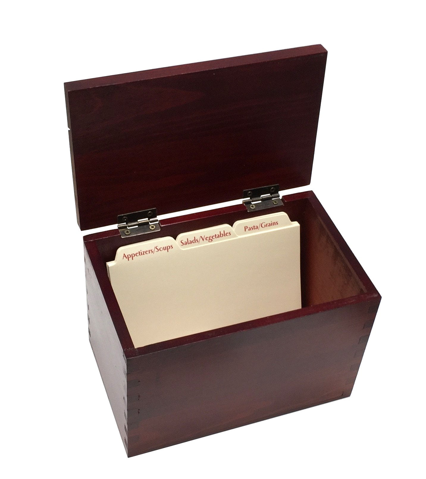 Wooden Recipe Card Box - Cherry Stained Pine from Meadowsweet Kitchens ...