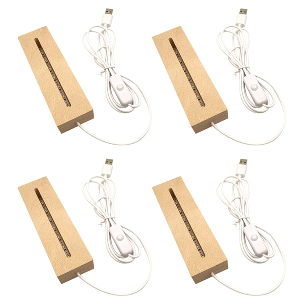 Wooden Rectangle Light Base,Wood LED Display Base Pedestal Lamp Stand ...