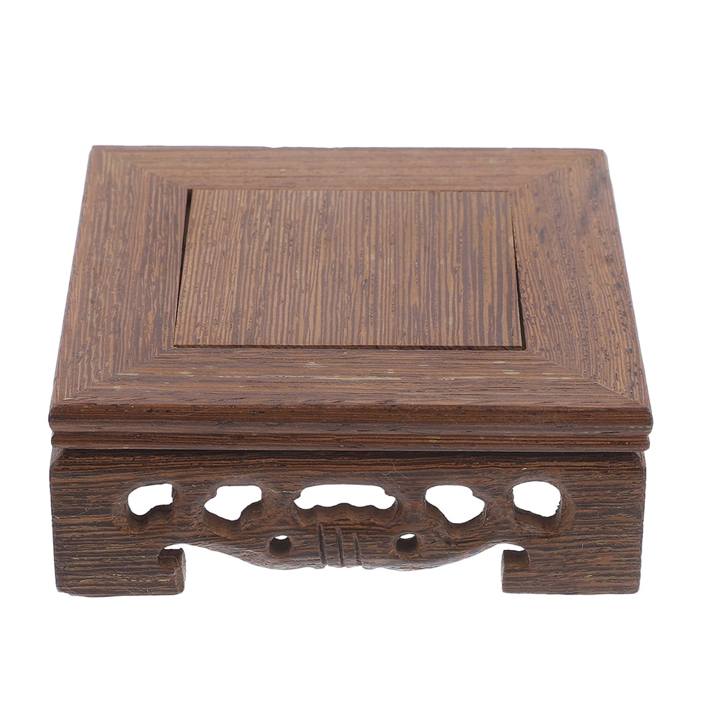 Wooden Rectangular Carved Display Stand Solid Wood Handmade Base ...
