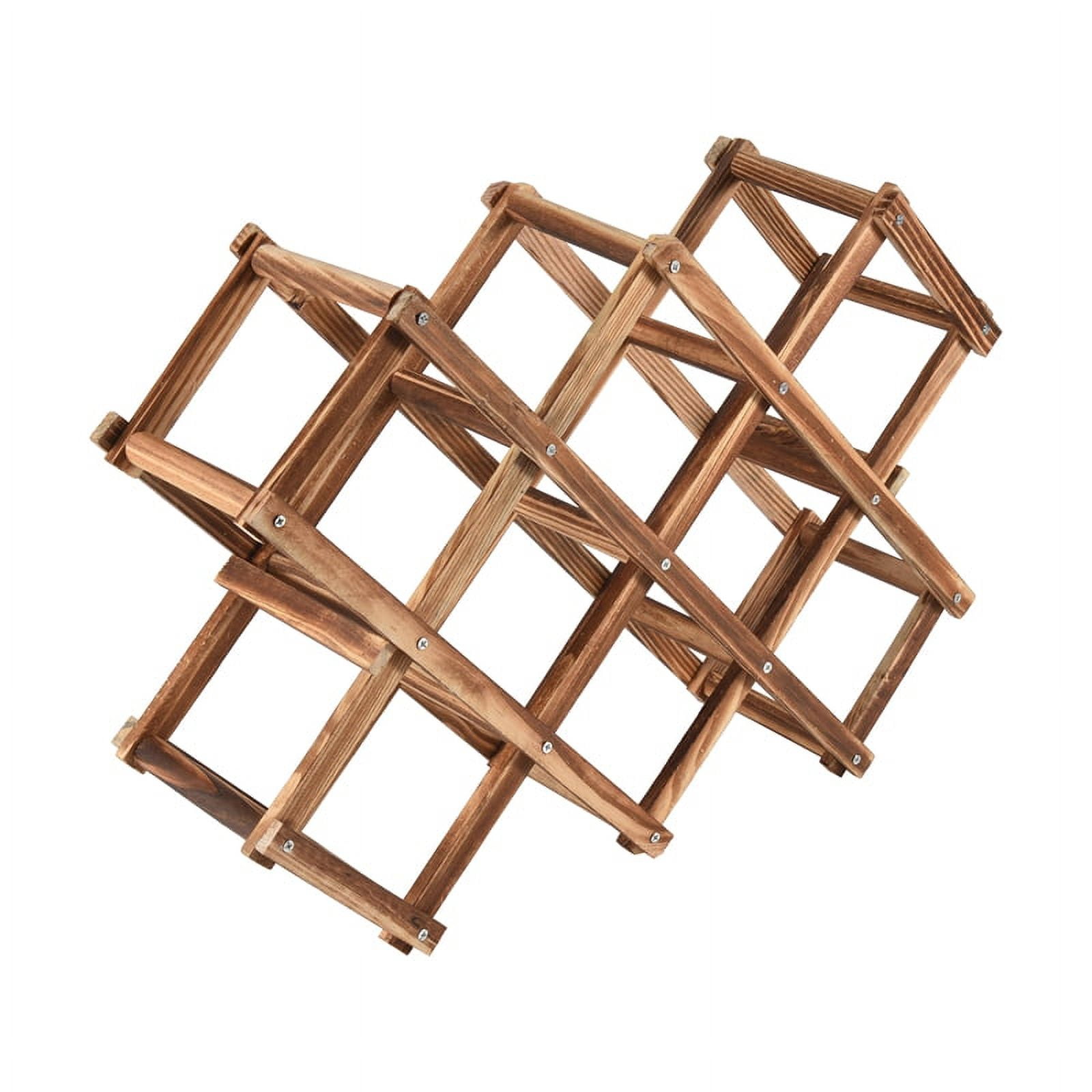 Wooden Red Wine Rack 10 Holder Mount Bar Display Shelf Folding Wood ...