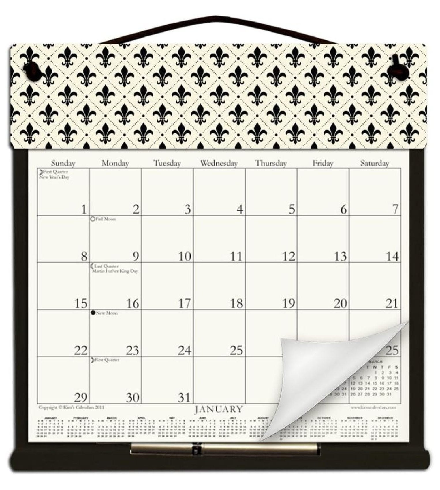 Wooden Refillable Calendar Holder Filled with The Rest of 2025 and 2026 ...