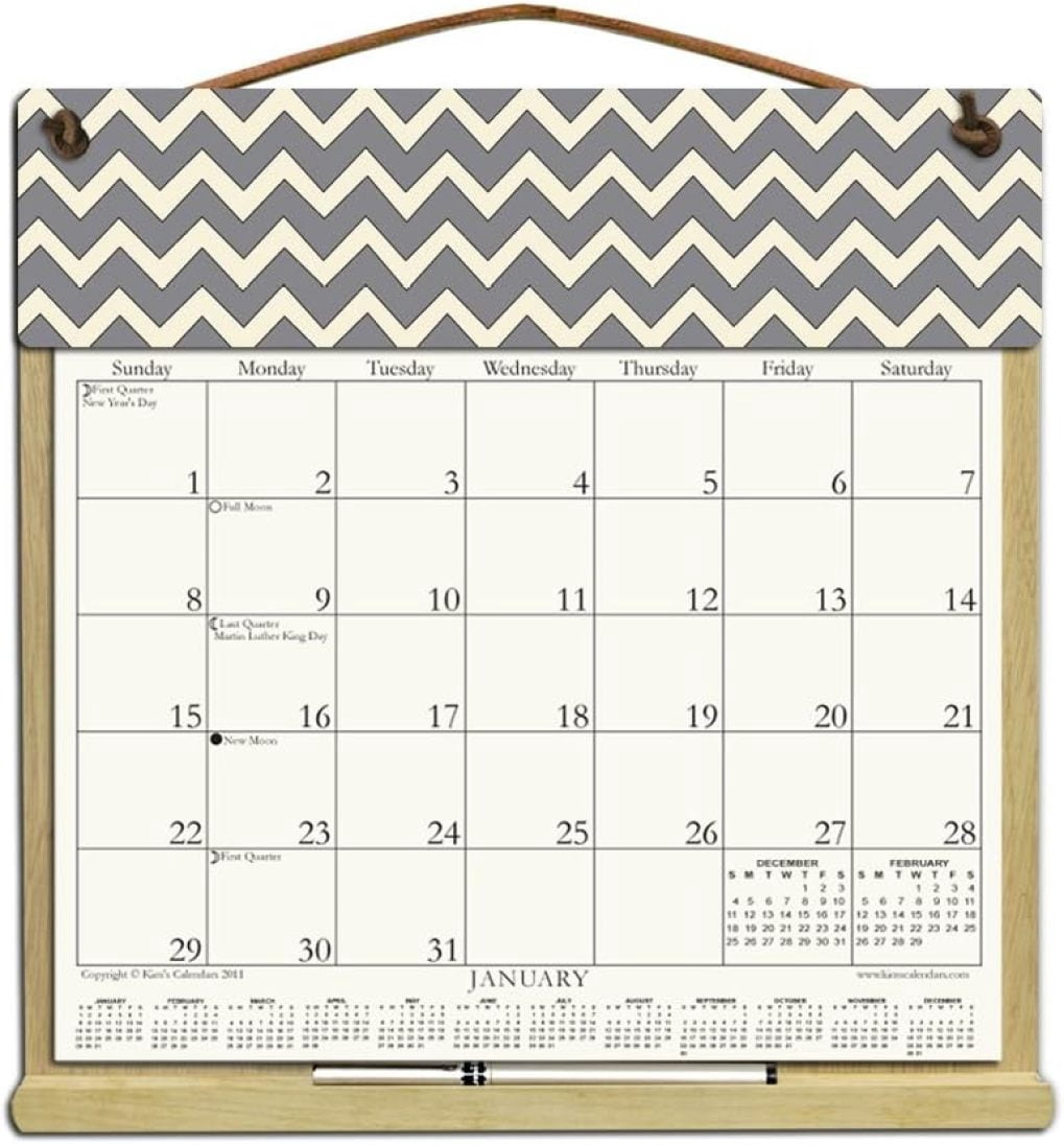 Wooden Refillable Calendar Holder Filled with The Rest of 2025 and 2026 ...