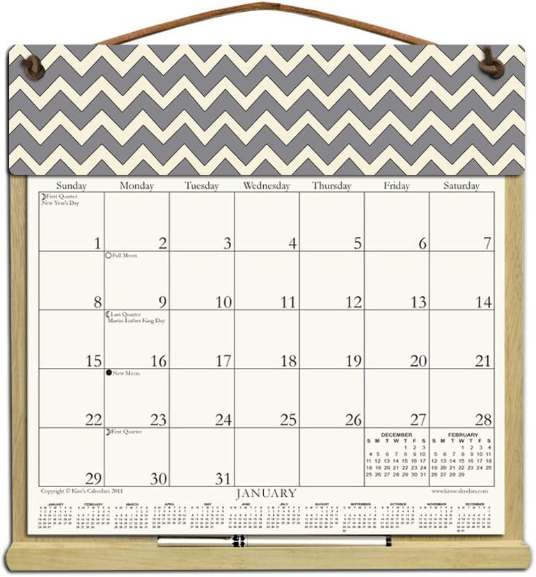 Wooden Refillable Calendar Holder Filled with a 2025 Calendar and ...