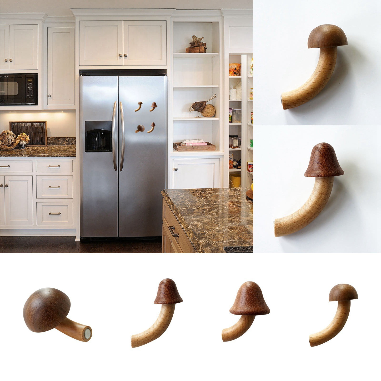 Wooden Refrigerator Sticker And Creative Creative Message Sticker 4pcs ...