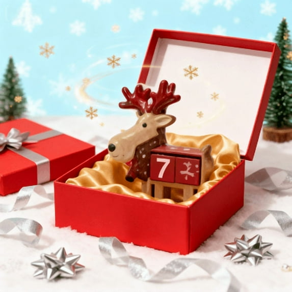 Wooden Reindeer Advent Calendar: Festive Countdown Decor with Movable ...