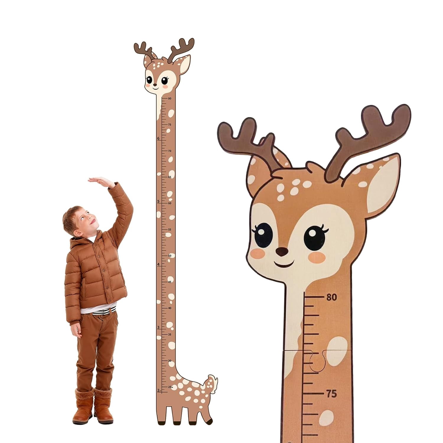 Wooden Reindeer Height Chart for Kids, Wooden Christmas Reindeer Chart ...
