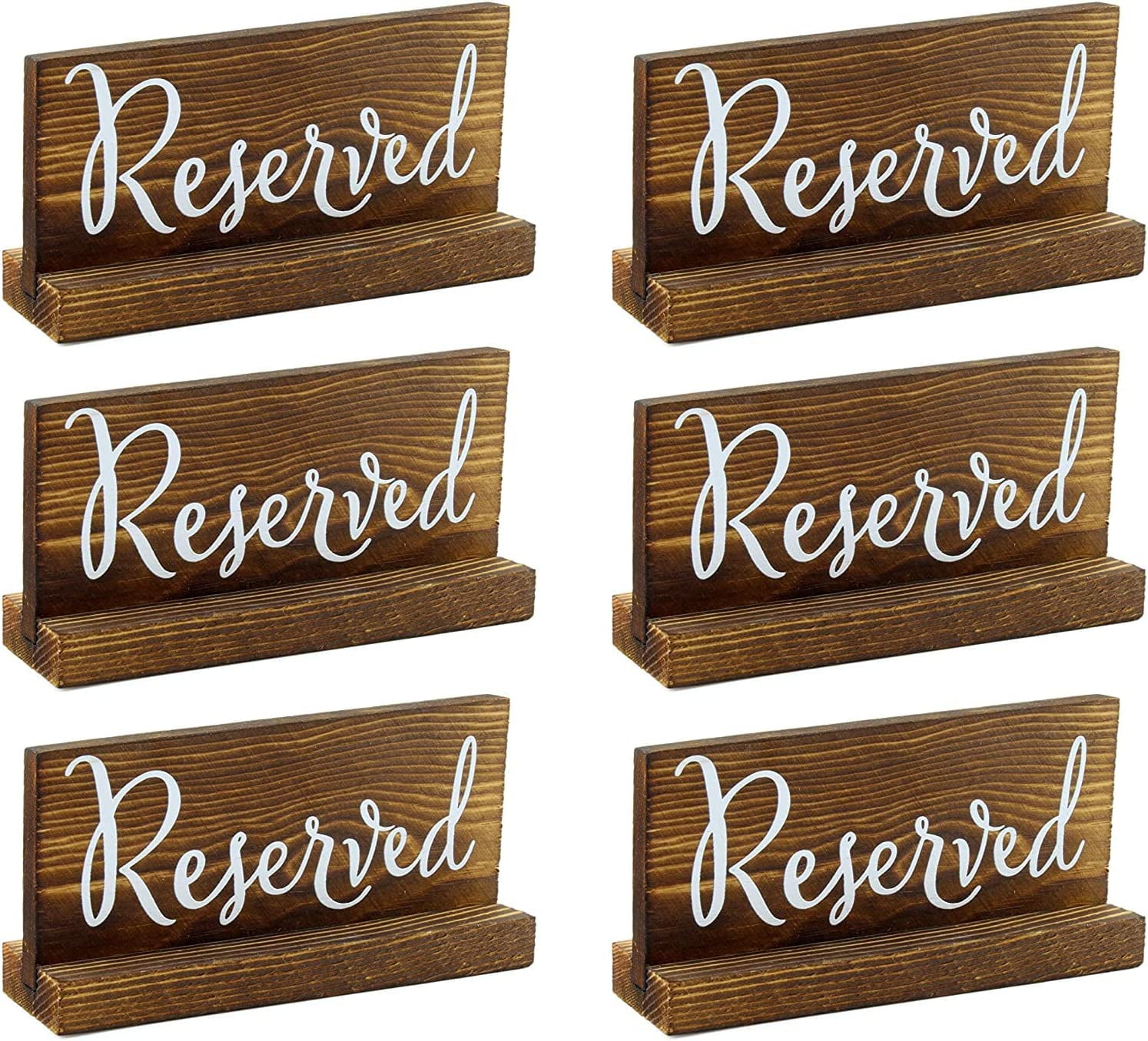 Wooden Reserved Signs for Tables (6-Pack, Brown); Real Table Signs with ...