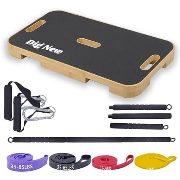 Wooden Resistance Band Foot Plate,Exercise Platform with Non-Slip ...