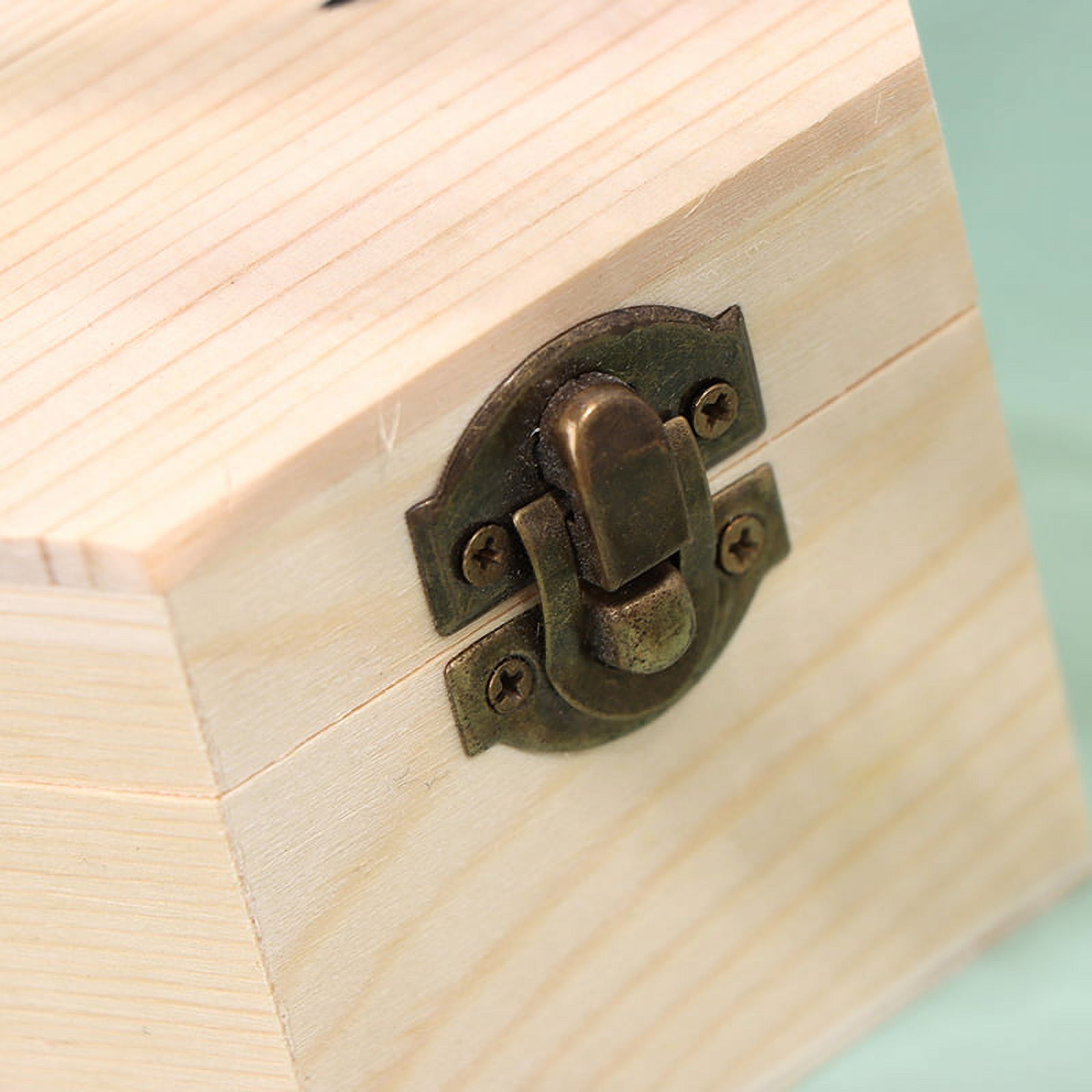 Wooden Retro Jewelry Box Desktop Natural Wood Clamshell Storage Hand ...