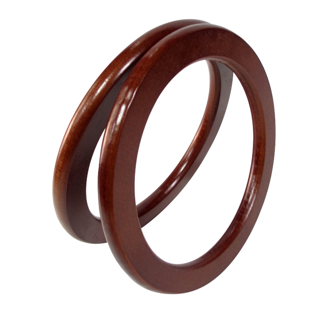 Wooden Ring Handle Bag Handles Purse Frame Hanger Bamboo Crochet Tote ...