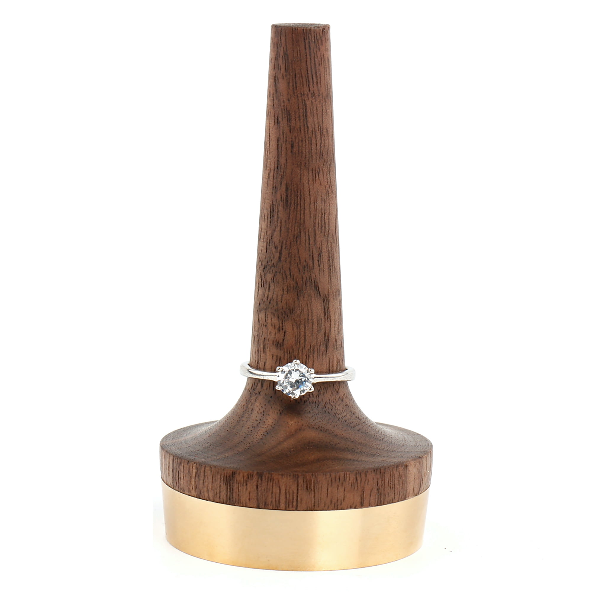 Wooden Ring Holder For Jewelry | 1 Piece | Black Walnut Wood & Brass ...