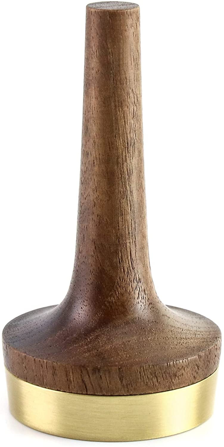 Wooden Ring Holder for Jewelry, Black Walnut Wood with Brass Stand ...