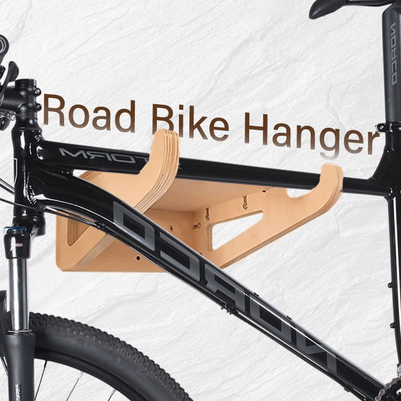 Wooden Road Bike Wall Mount Bicycle Wall Mount Compact Wall Bike Carrier Space Saving Bike ...