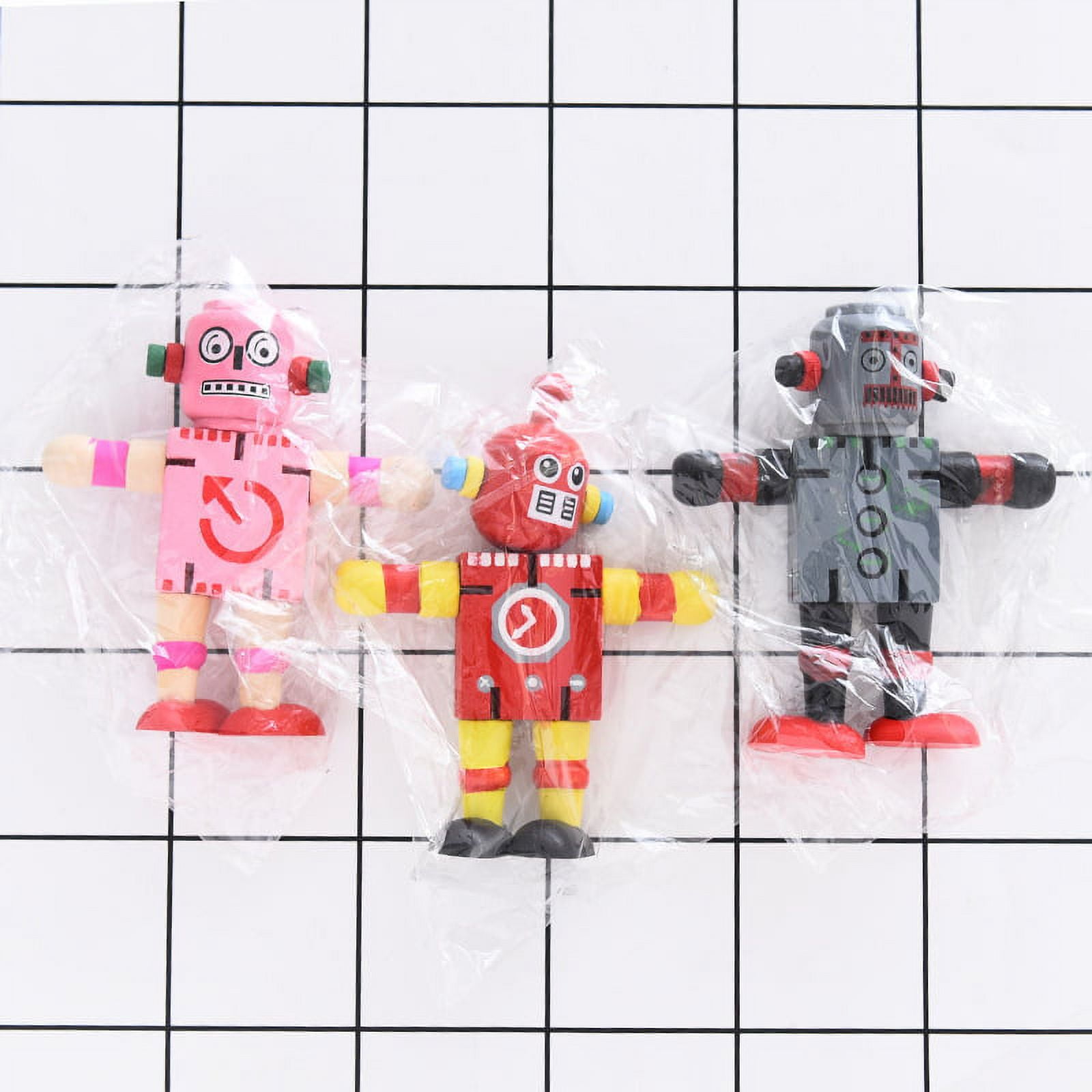 Wooden Robot Toy Adorable Action Figures Develop Cognitive and Motor ...