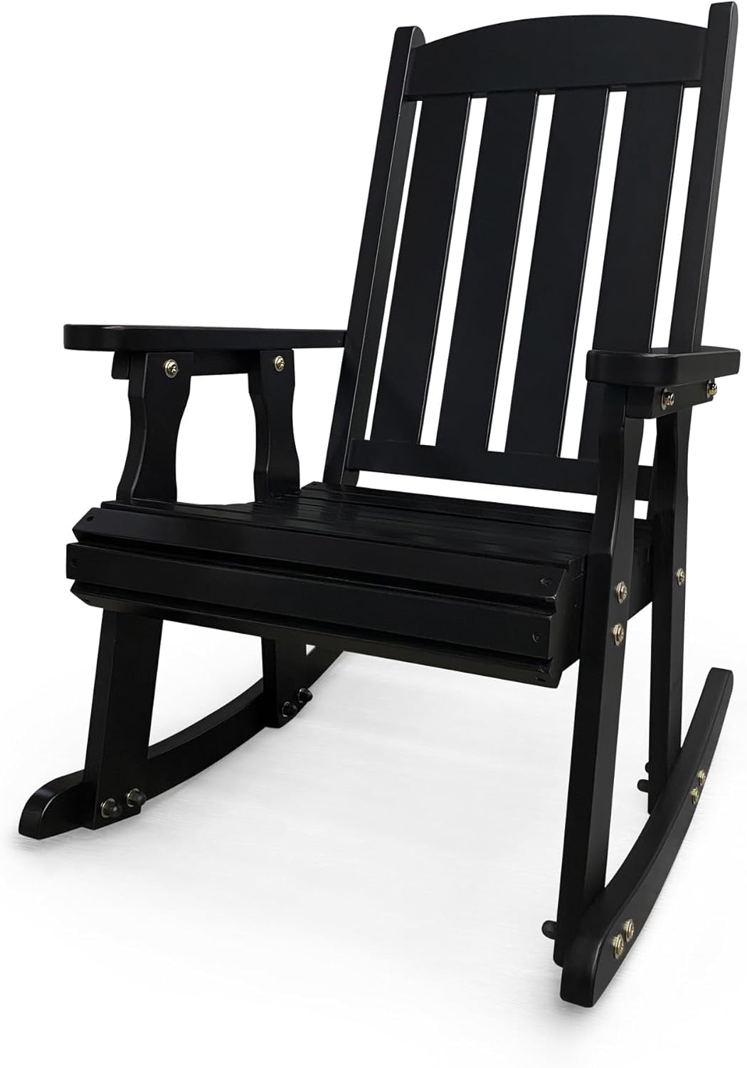 Wooden Rocking Chair with Comfortable Backrest Inclination, High ...