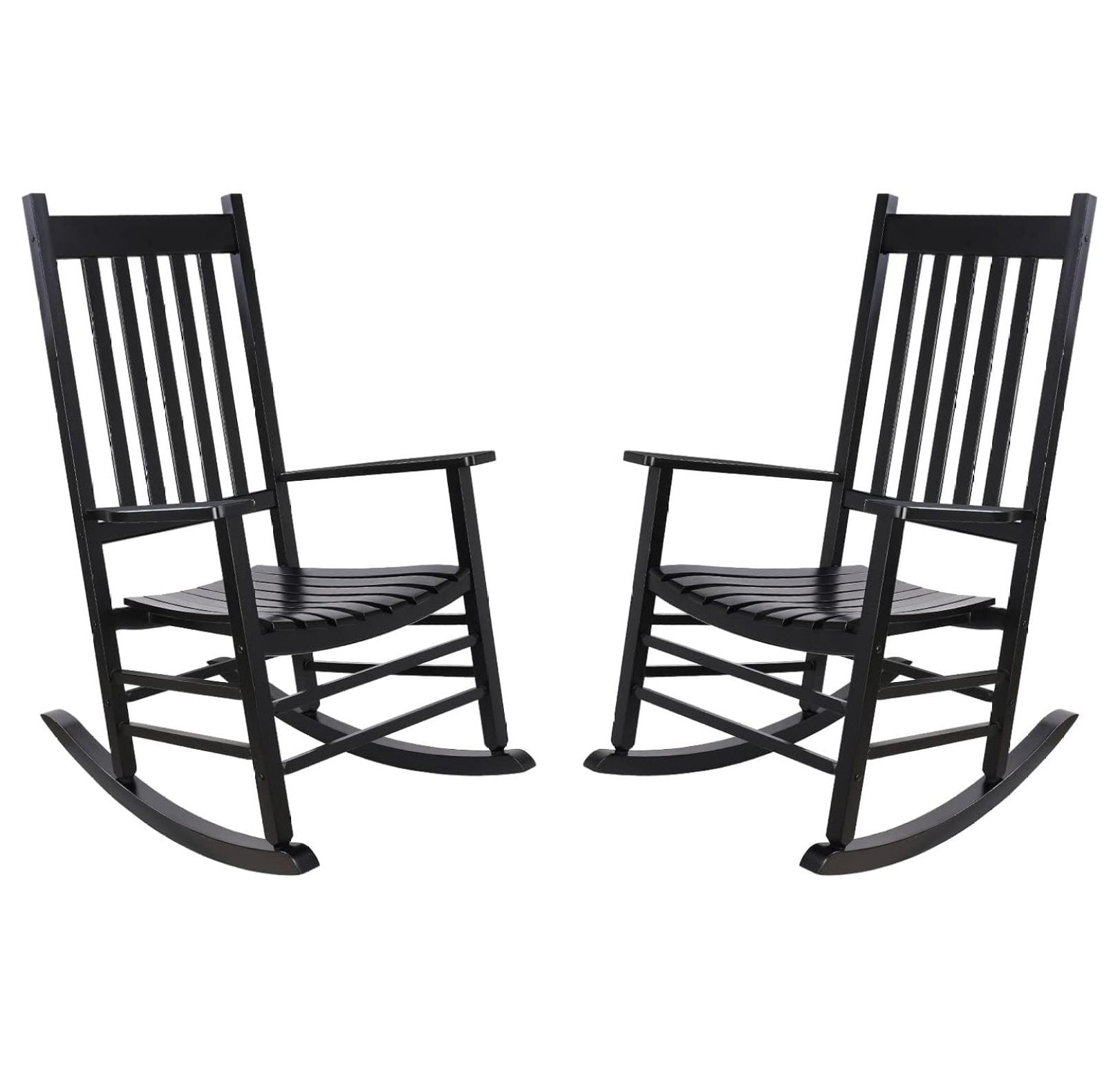 Wooden Rocking Chair Outdoor with High Back, Oversized Rocking Chair ...