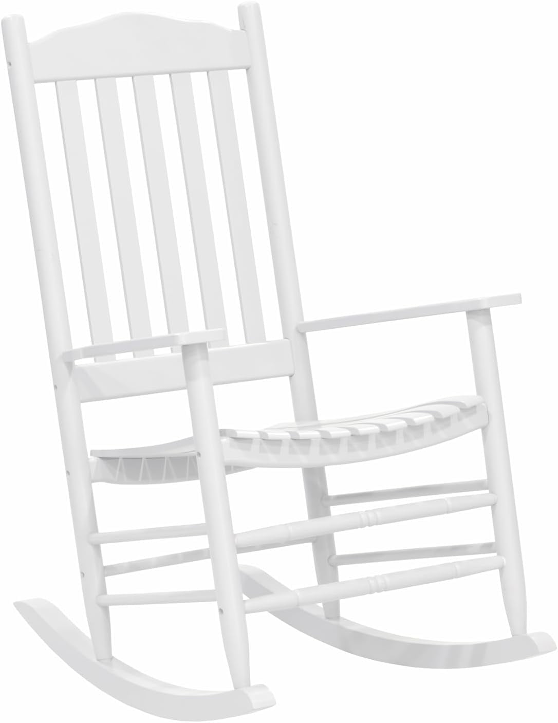 Wooden Rocking Chair Outdoor with 350lbs Weight Capacity All Weather ...