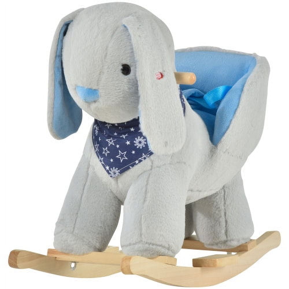 Wooden Rocking Horse, ZPL Bunny Themed Rocking Animal for Baby, Animal ...