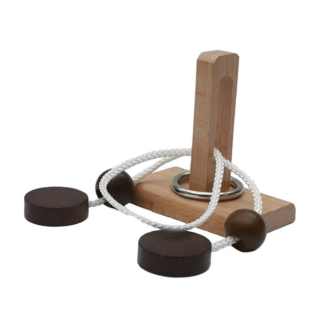 Wooden Rope Puzzle Disentanglement Puzzle Portable Threading Rope Loop ...